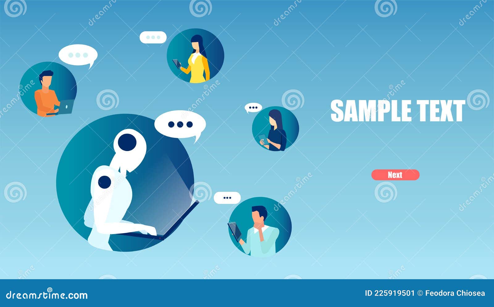 Vector of People Chatting with Chatbot an Online Robot Assistant Stock ...