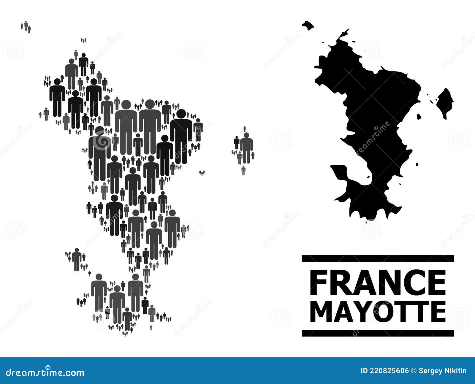 Vector People Collage Map of Mayotte Islands and Solid Map Stock Vector ...