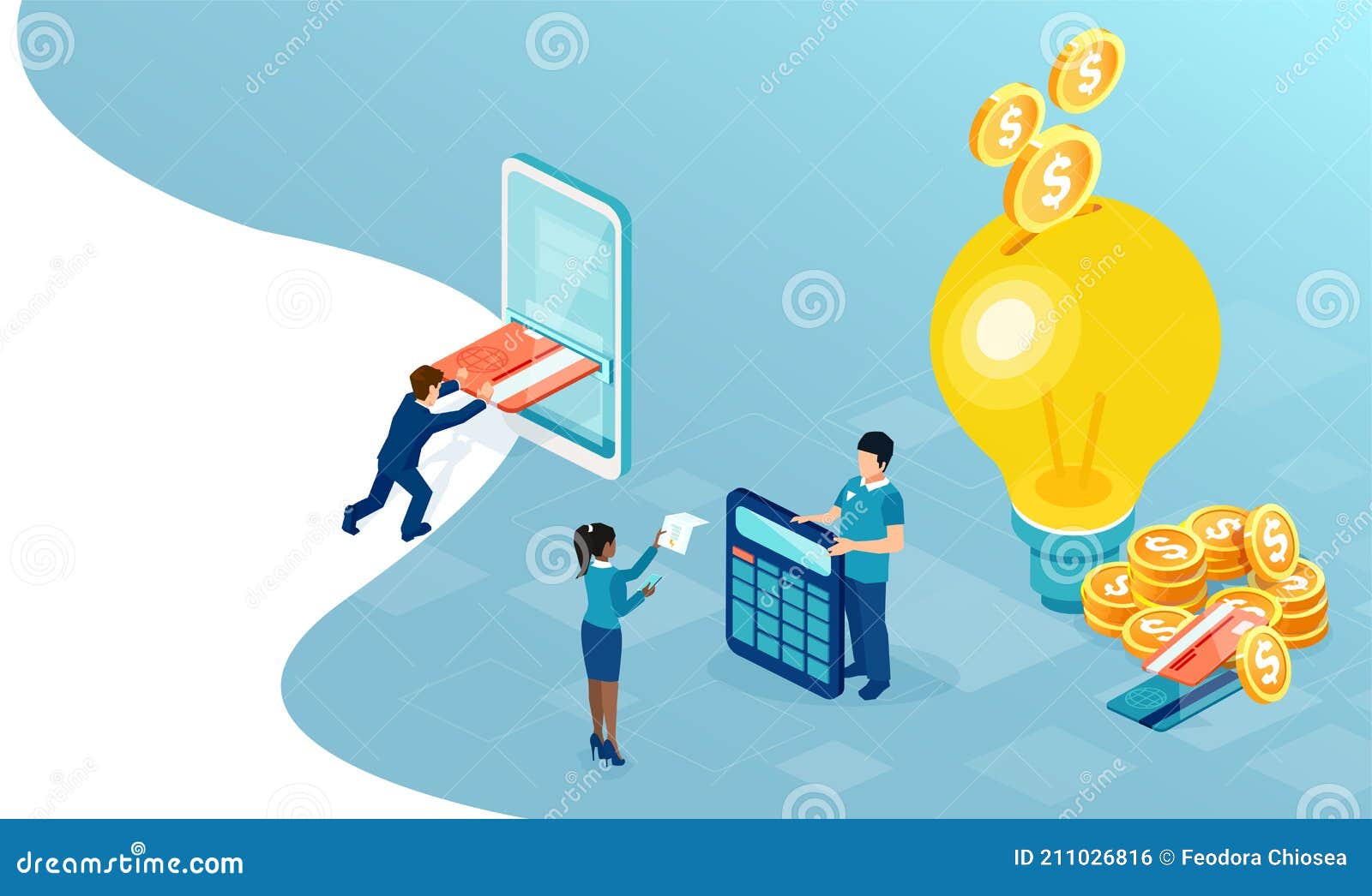 Vector of People Earning Money Stock Illustration - Illustration of ...