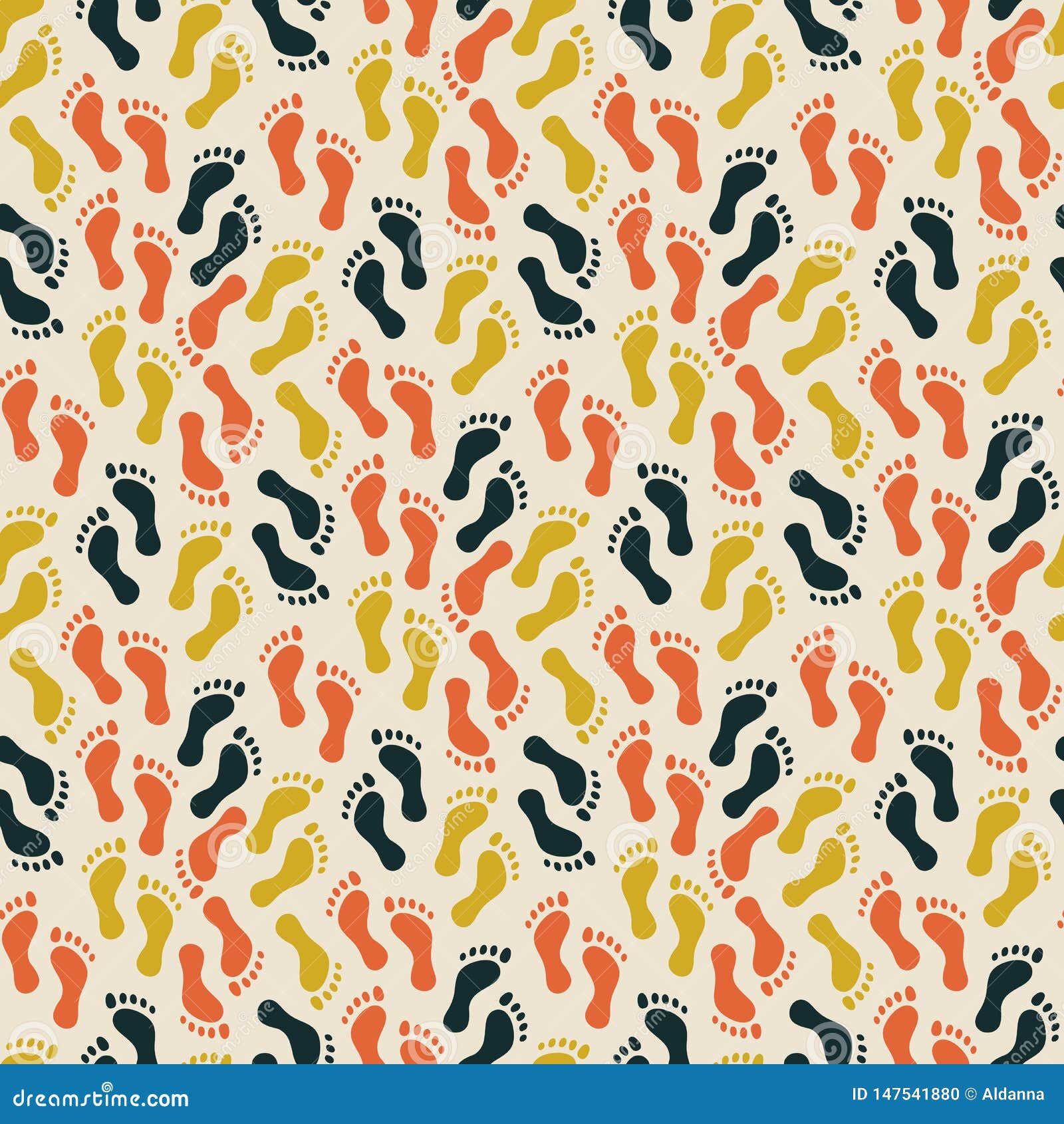 Vector People Footprints Pattern Stock Illustration - Illustration of ...