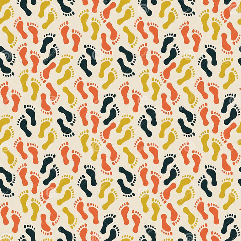 Vector People Footprints Pattern Stock Illustration - Illustration of ...