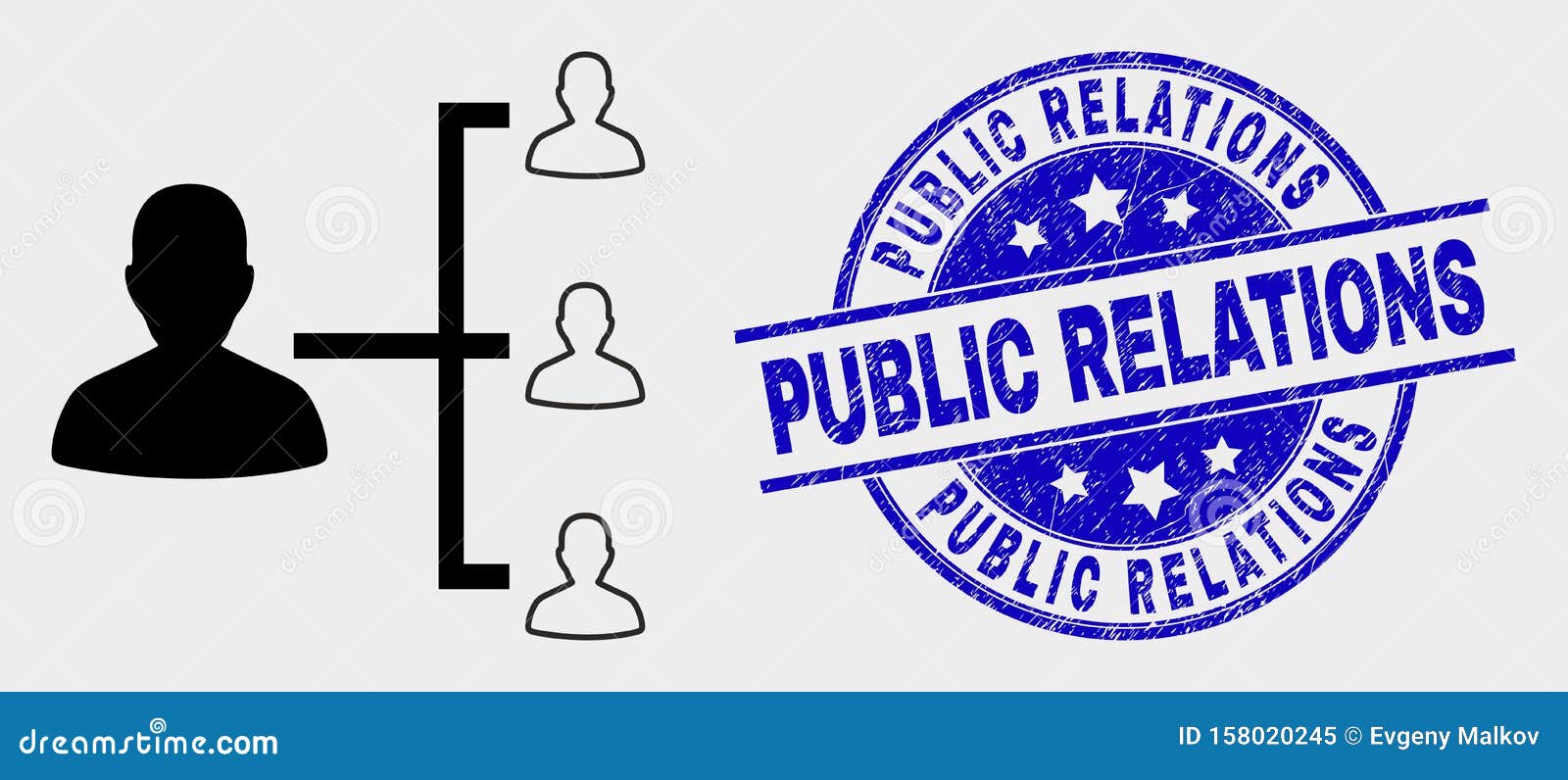 Vector People Hierarchy Icon and Grunge Public Relations Stamp Stock ...