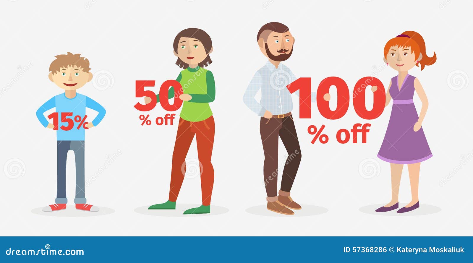 Vector/ People Holding Percentage Signs Stock Illustration ...