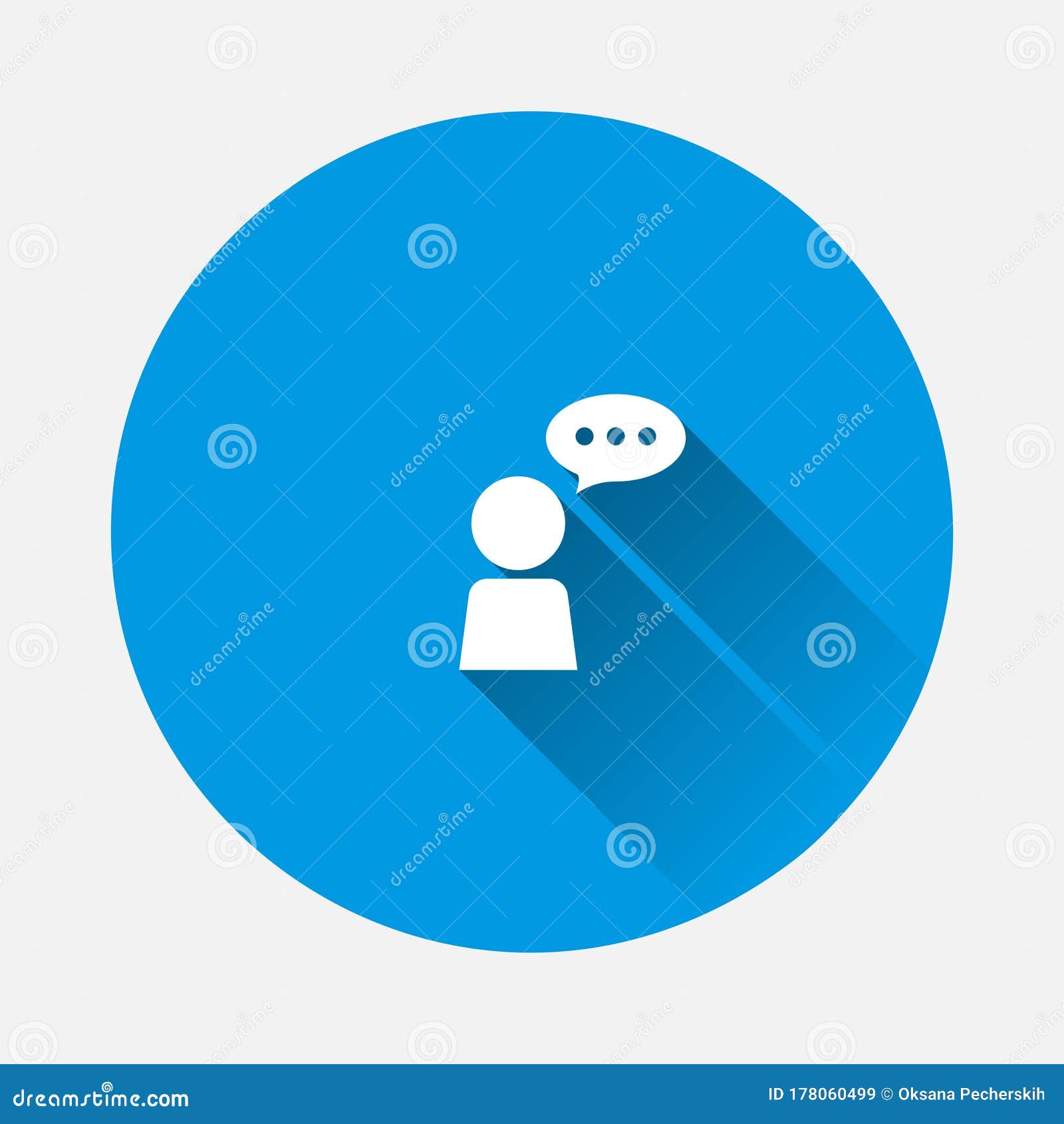 Vector People Icon. People Chat Interaction Symbol Icon on Blue ...