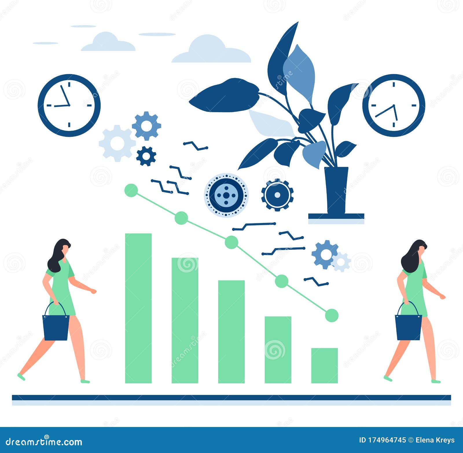 Vector People Job Worker Performance Productivity Stock Vector ...