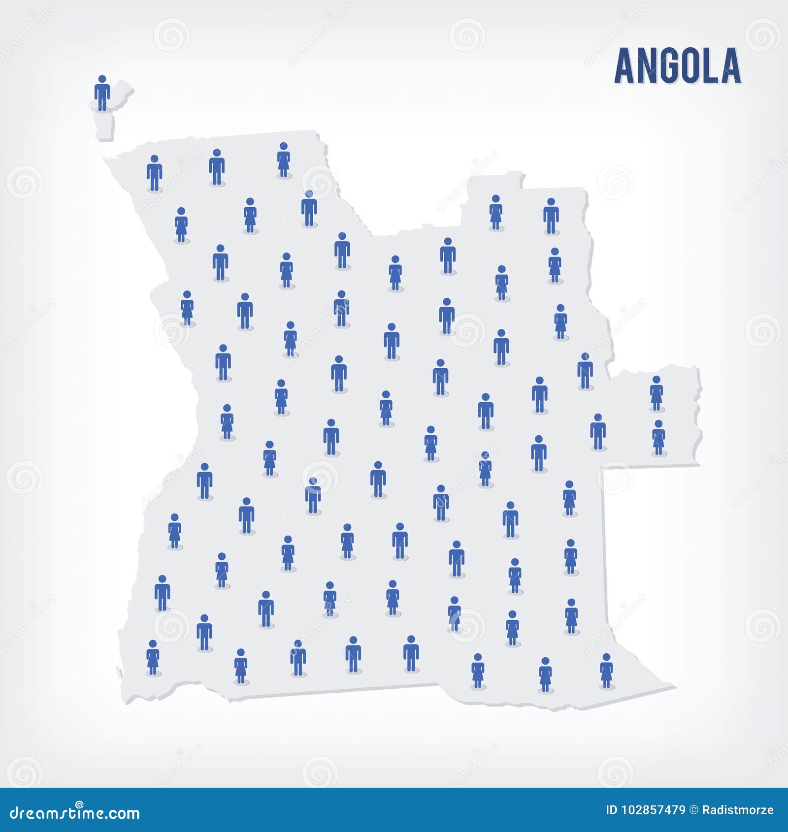 Angola Population Heat Map As Color Density Illustration Royalty-Free ...