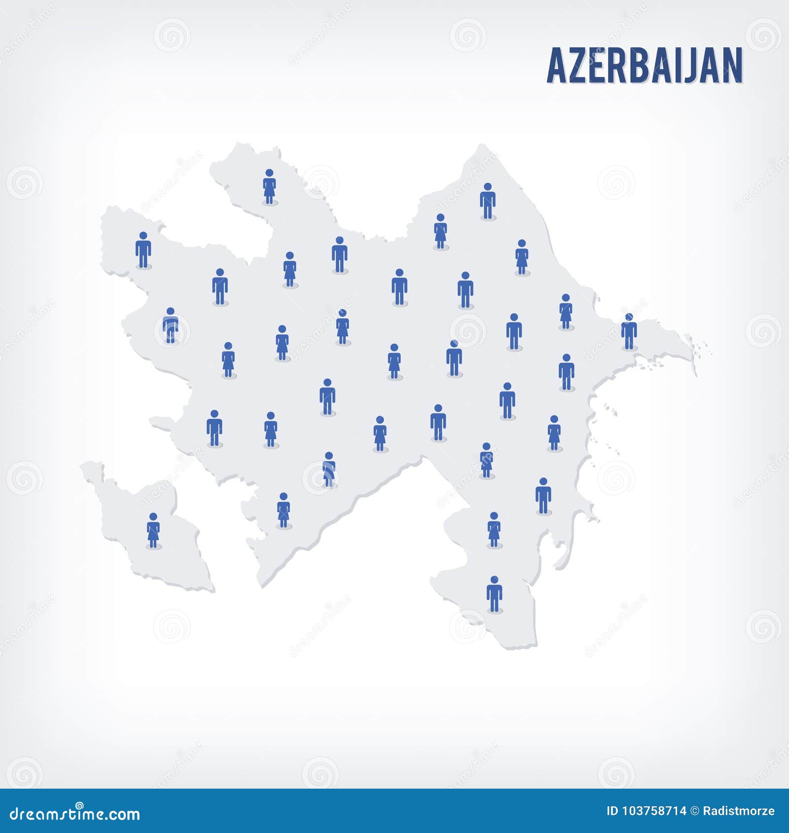 Vector People Map of Azerbaijan . the Concept of Population Stock ...