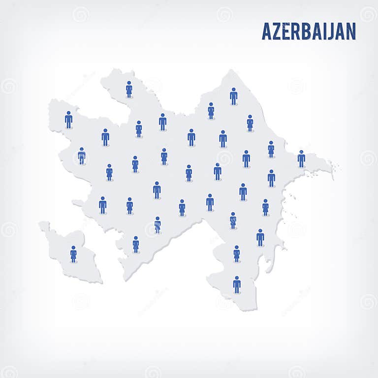 Vector People Map of Azerbaijan . the Concept of Population Stock ...