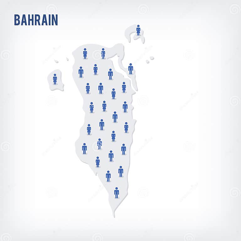 Vector People Map of Bahrain . the Concept of Population Stock ...