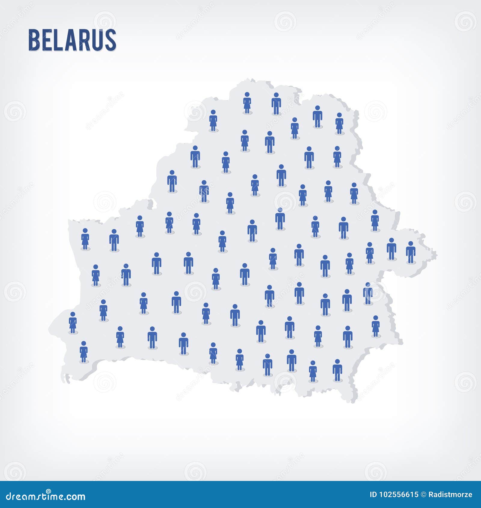 Vector People Map of Belarus . the Concept of Population. Stock ...