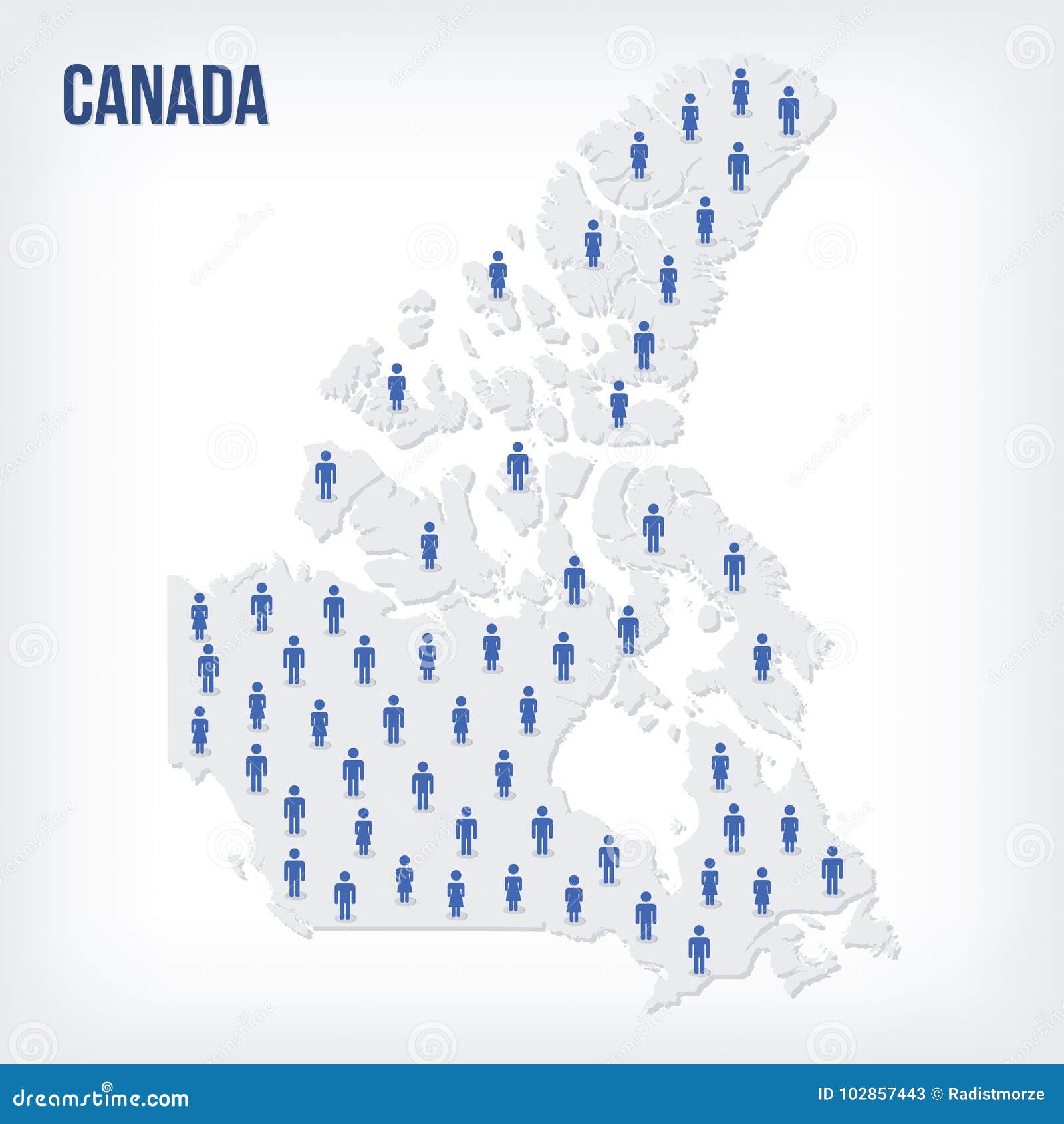 Vector People Map of Canada . the Concept of Population Stock ...