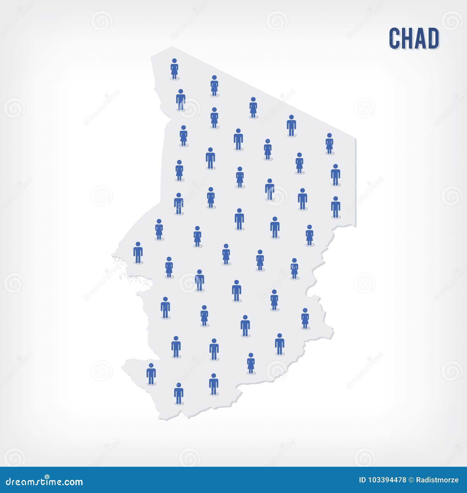 Vector People Map of Chad. the Concept of Population Stock Illustration ...
