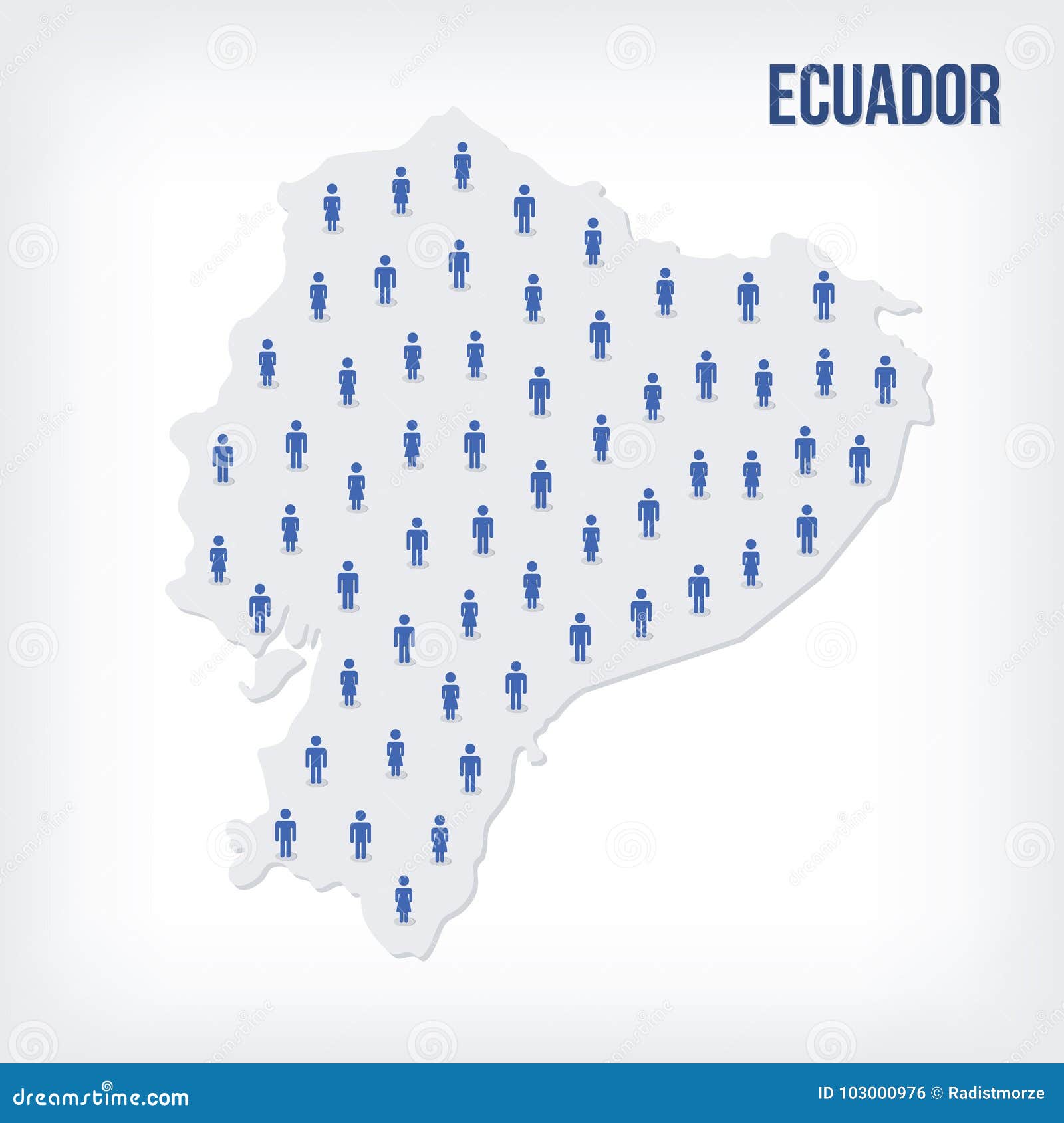 Vector People Map of Ecuador . the Concept of Population. Stock ...