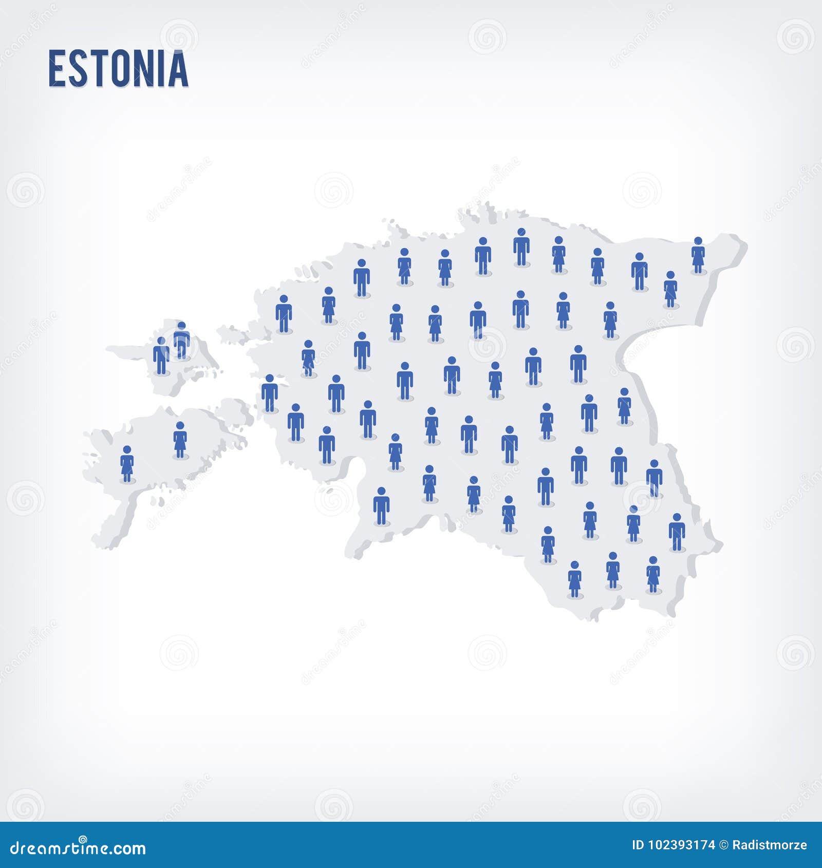 Vector People Map of Estonia . the Concept of Population Stock Vector ...