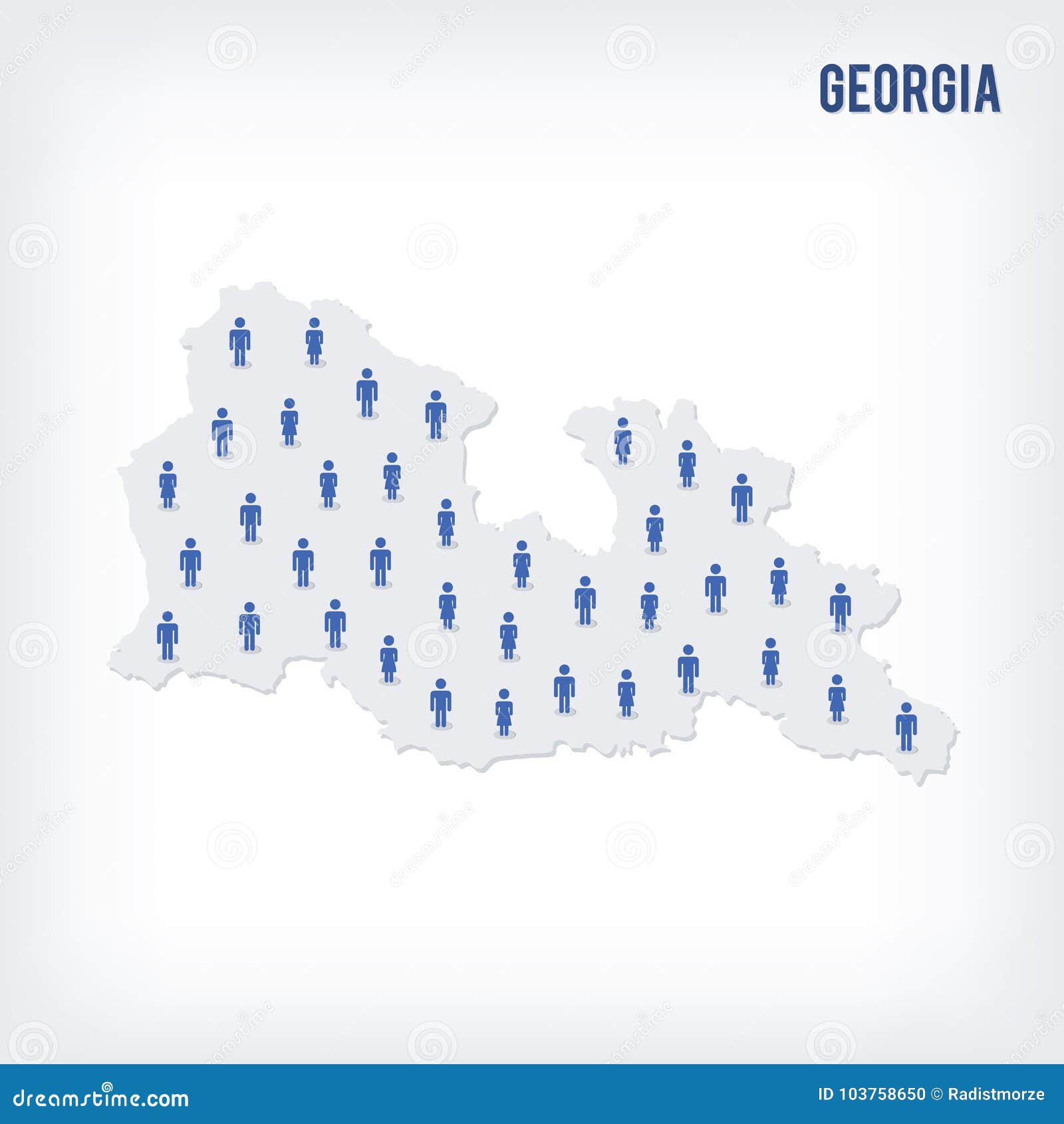Vector People Map of Georgia . the Concept of Population Stock ...