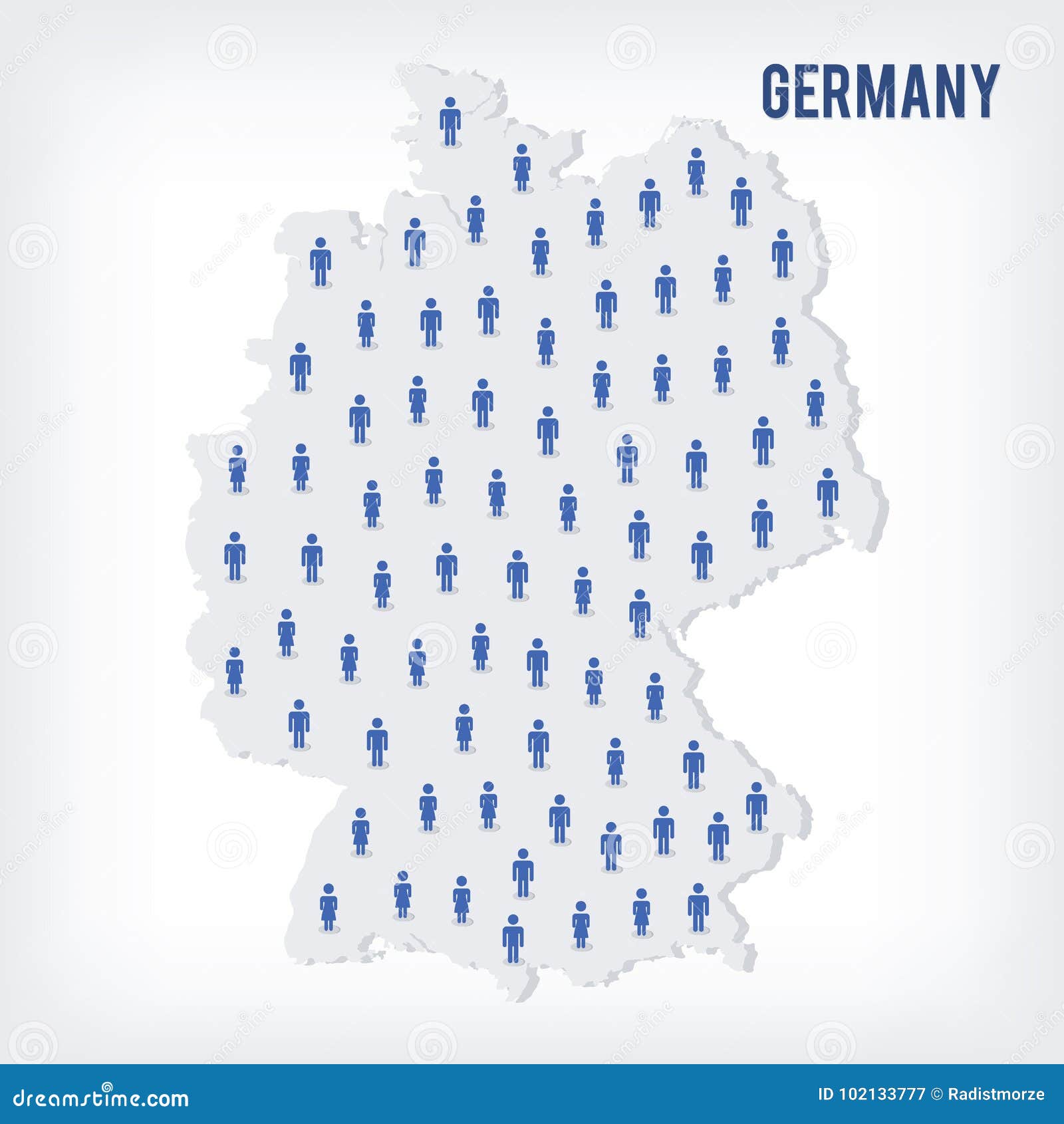Vector People Map of Germany . the Concept of Population Stock Vector ...