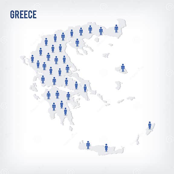 Vector People Map of Greece . the Concept of Population Stock ...