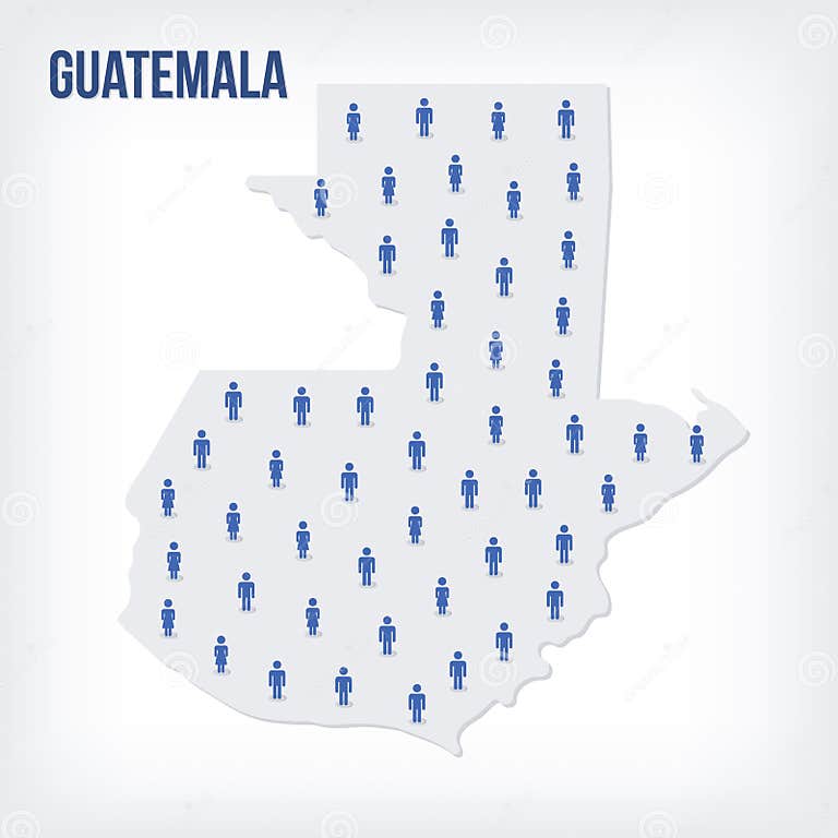 Vector People Map of Guatemala. the Concept of Population Stock ...