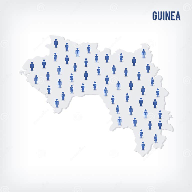 Vector People Map of Guinea. the Concept of Population Stock ...