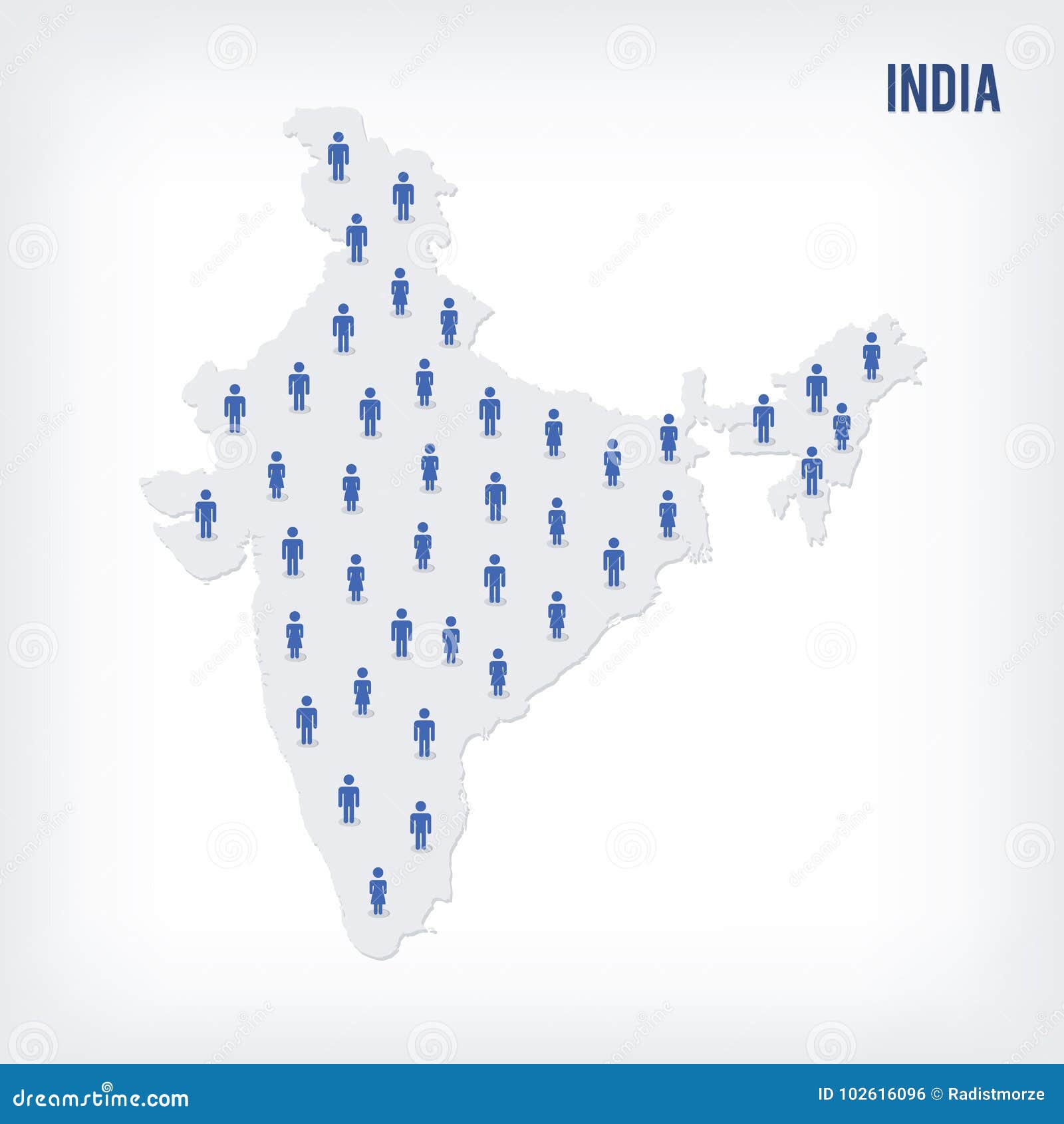 Vector People Map of India . the Concept of Population Stock ...