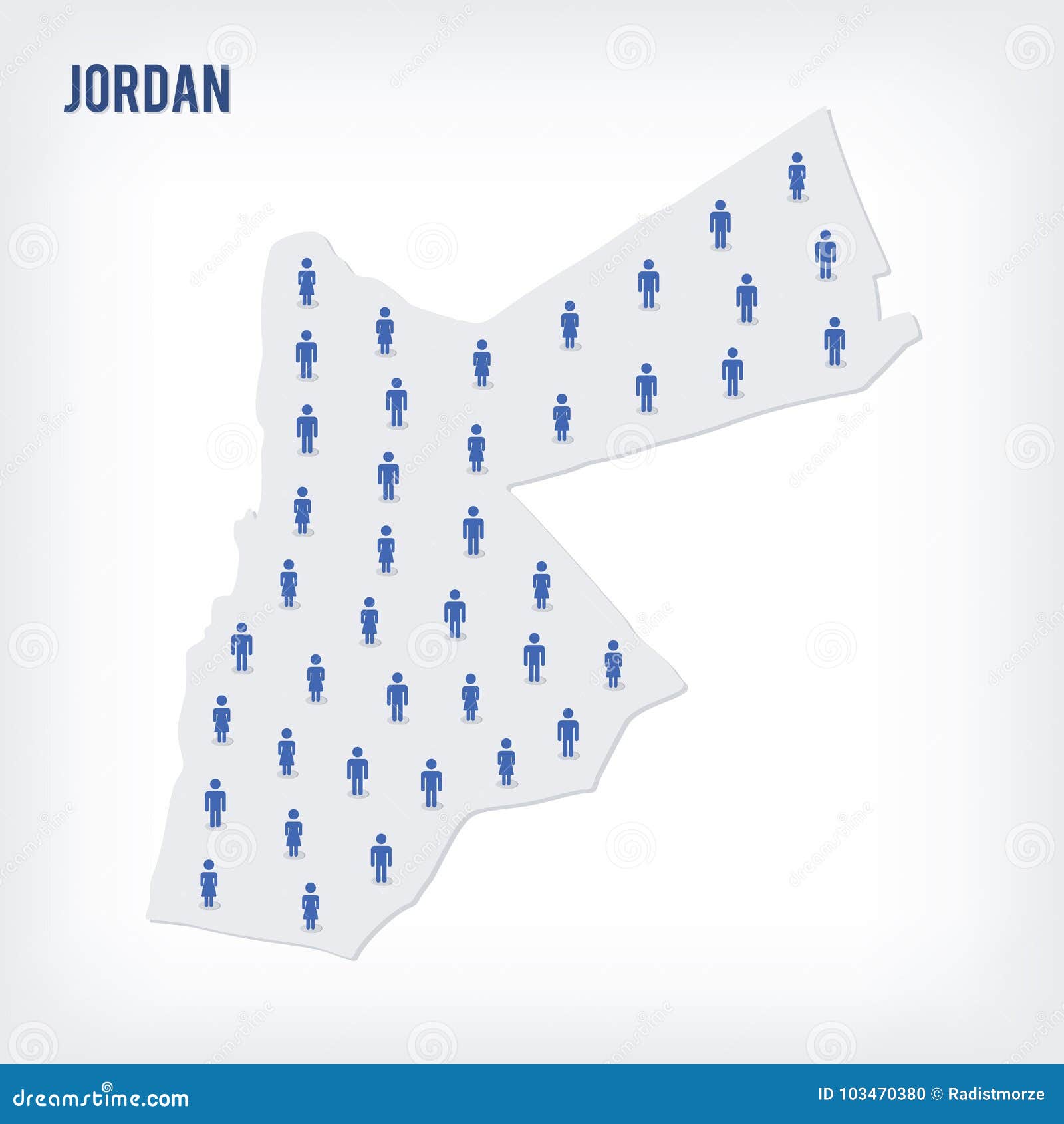 Vector People Map of Jordan . the Concept of Population Stock ...