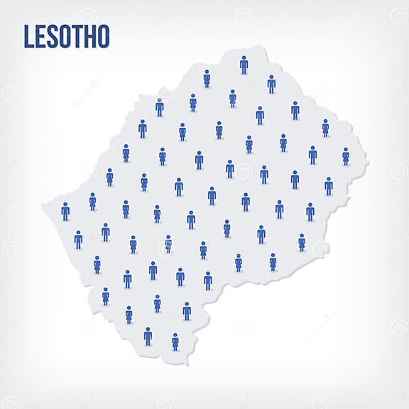 Vector People Map of Lesotho . the Concept of Population. Stock ...