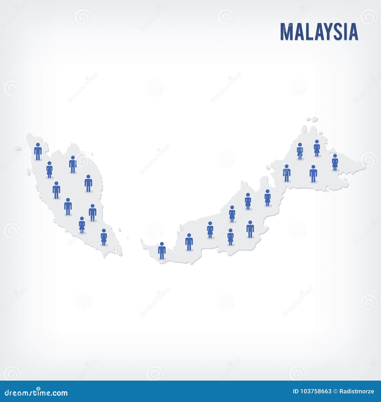 Malaysia Population Heat Map As Color Density Illustration Royalty-Free ...