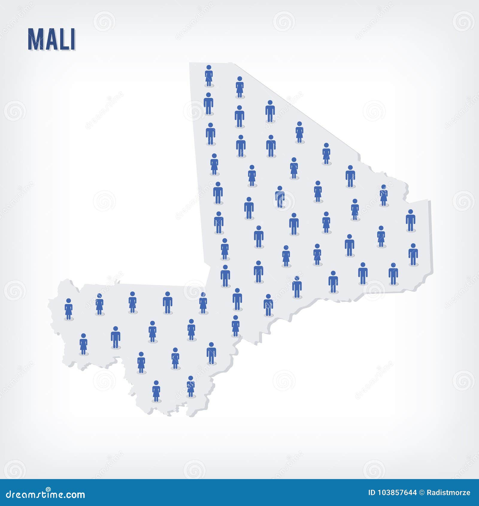 Vector People Map of Mali. the Concept of Population Stock Illustration ...