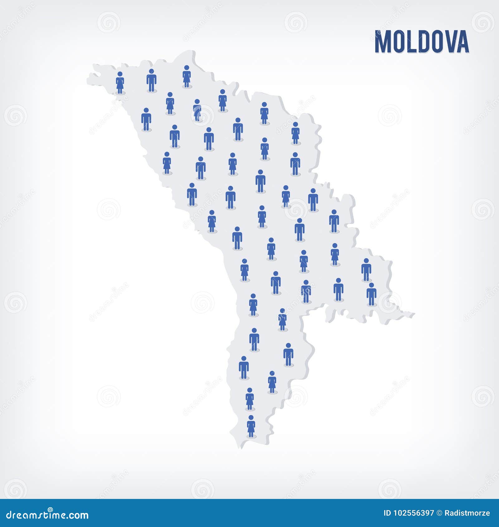 Vector People Map of Moldova . the Concept of Population Stock ...
