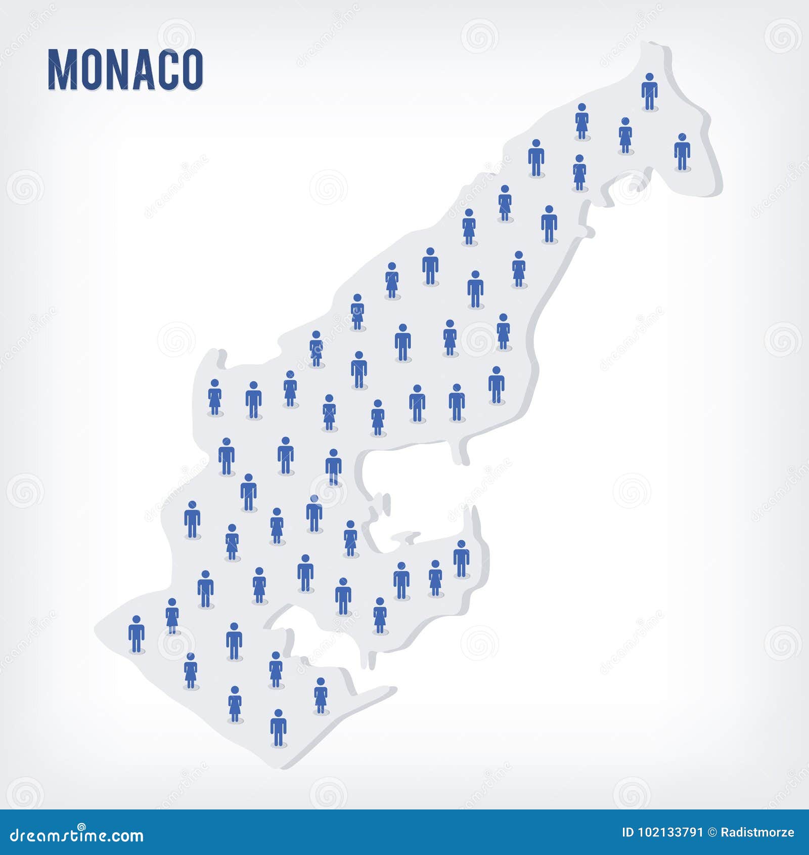 Vector People Map Of Monaco . The Concept Of Population ...