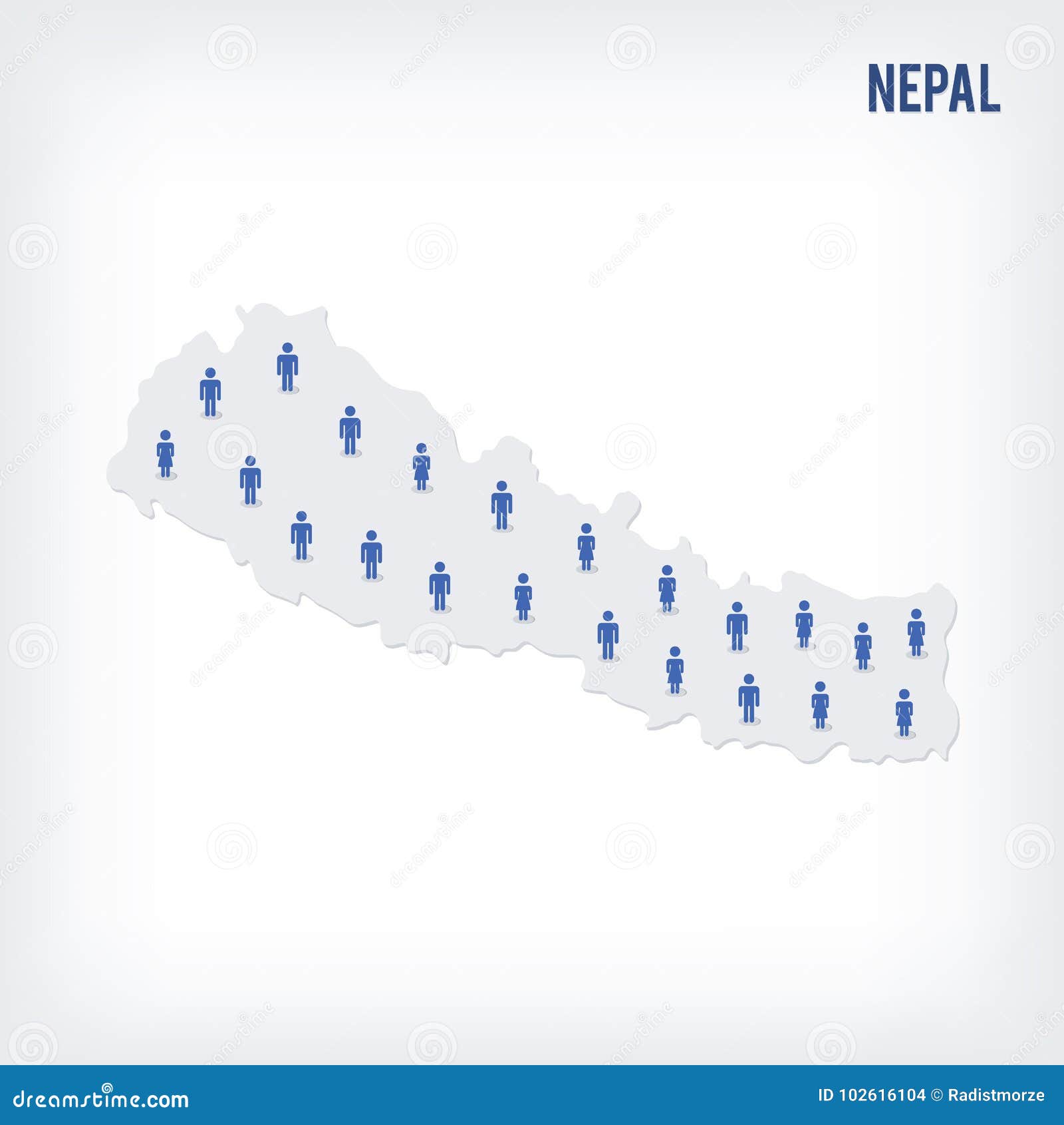 Population Nepal Map Cartoon Vector | CartoonDealer.com #118742713