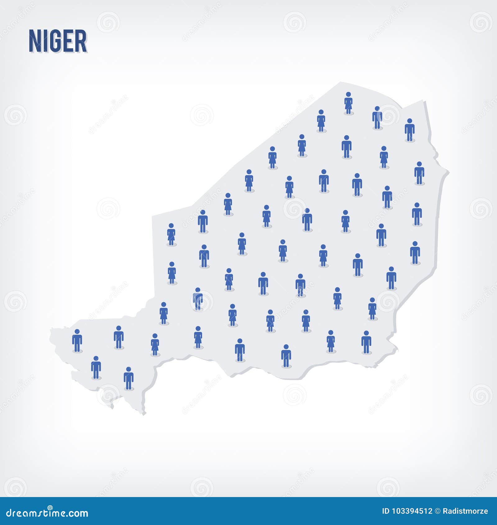 Niger People Icon Map. Stylized Vector Silhouette Of Niger. Population ...