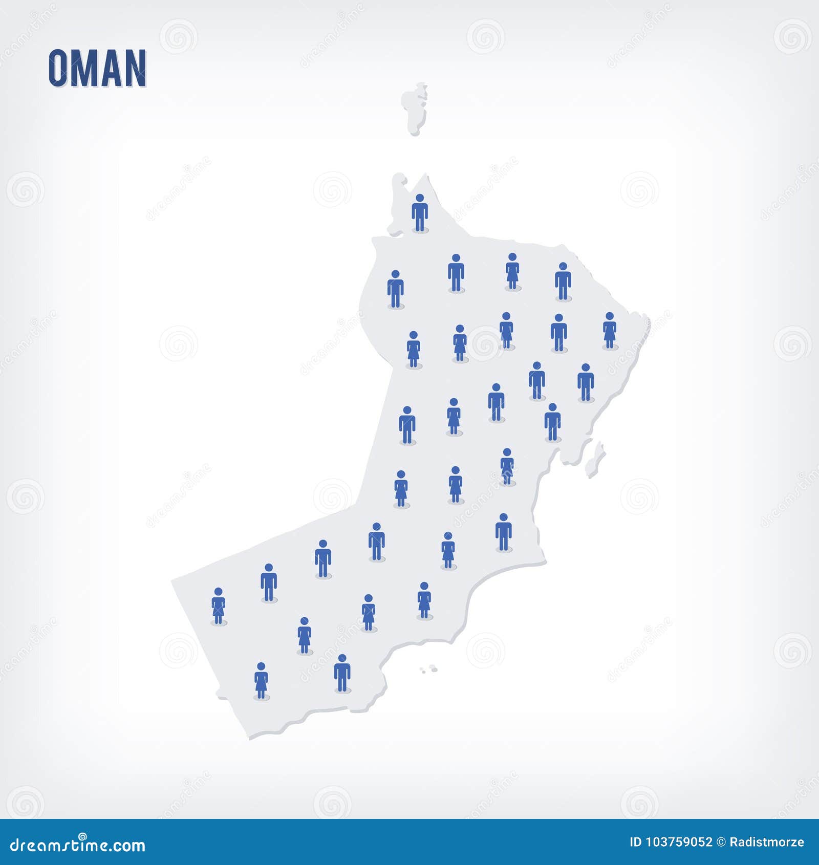 Vector People Map of Oman . the Concept of Population. Stock ...