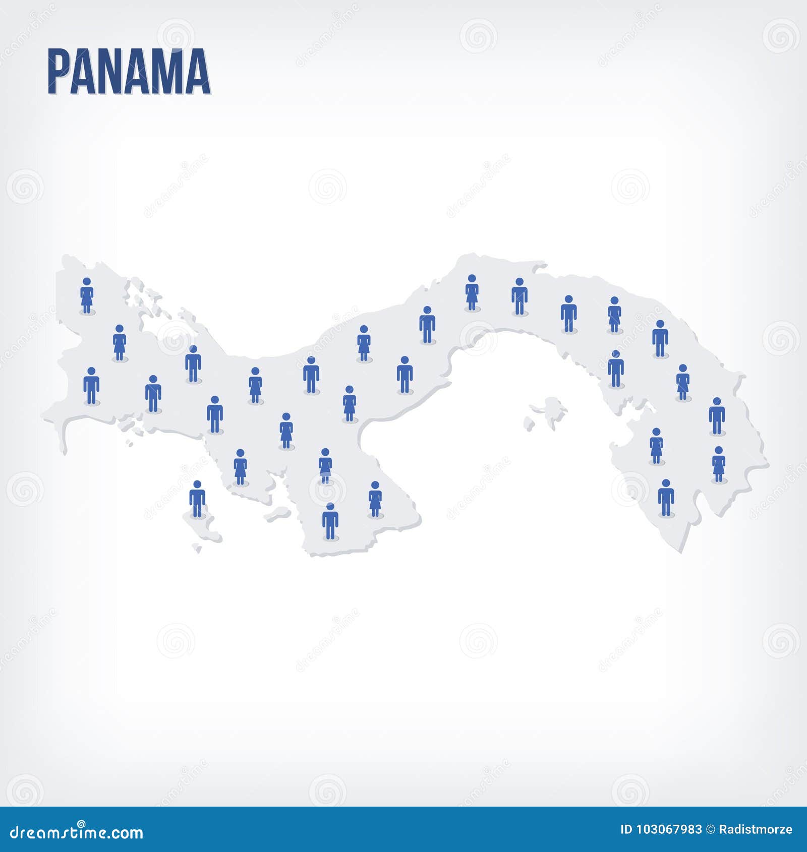 Panama Population Map. Large Group Of People In A Shape Of Panamanian Map. Flat Vector ...