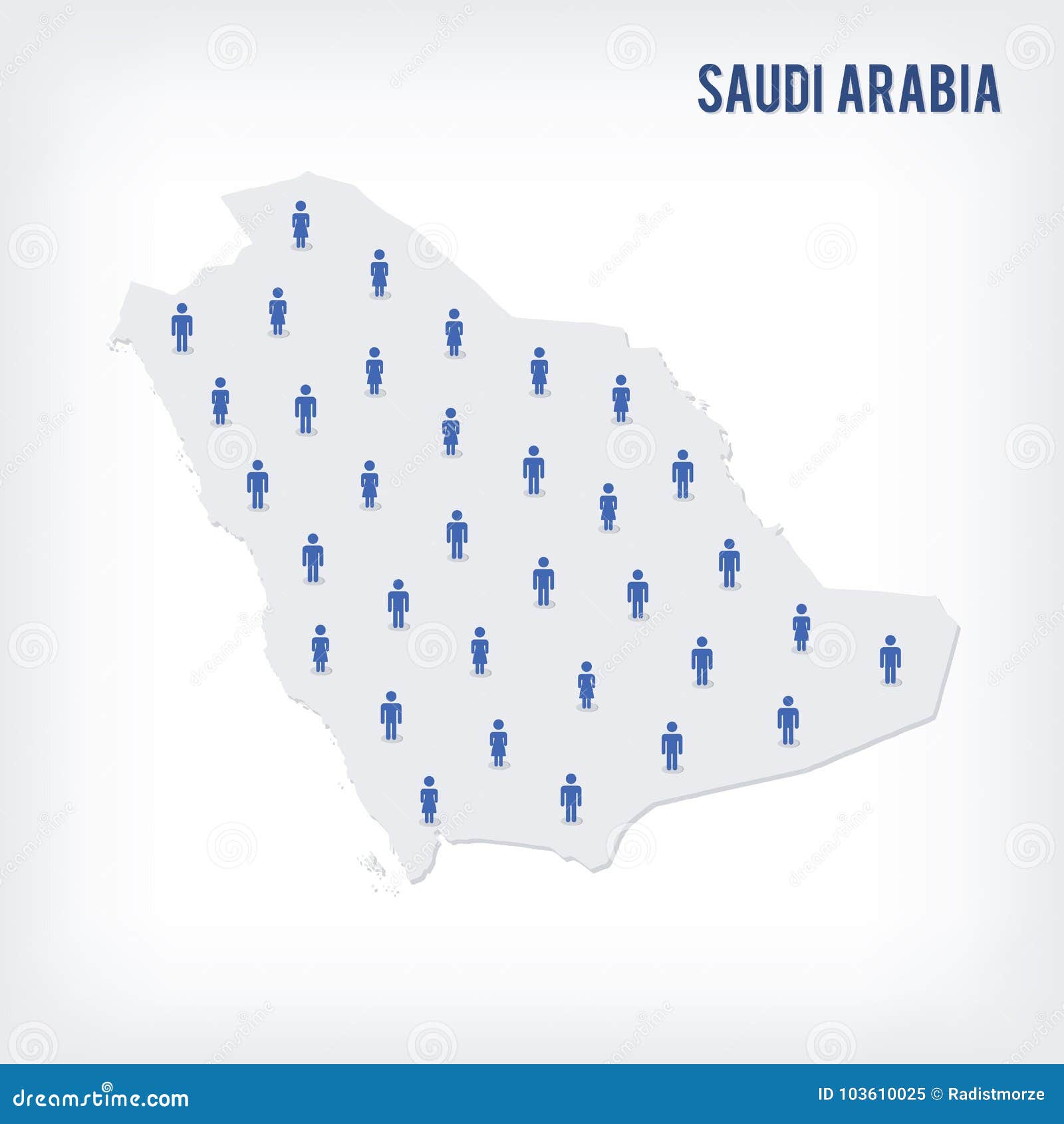 Vector People Map of Saudi Arabia . the Concept of Population Stock ...