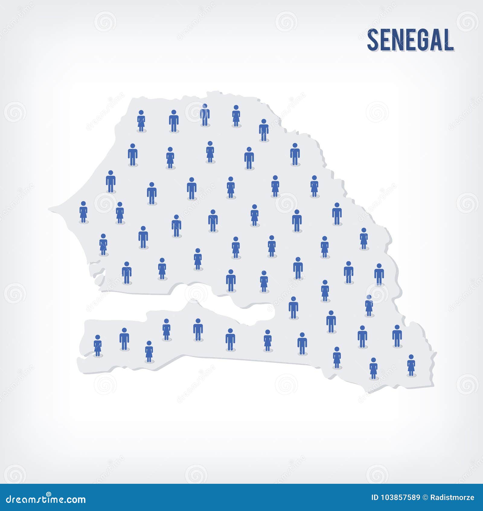 Senegal People Icon Map. Stylized Vector Silhouette Of Senegal ...