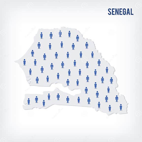 Vector People Map of Senegal. the Concept of Population Stock ...