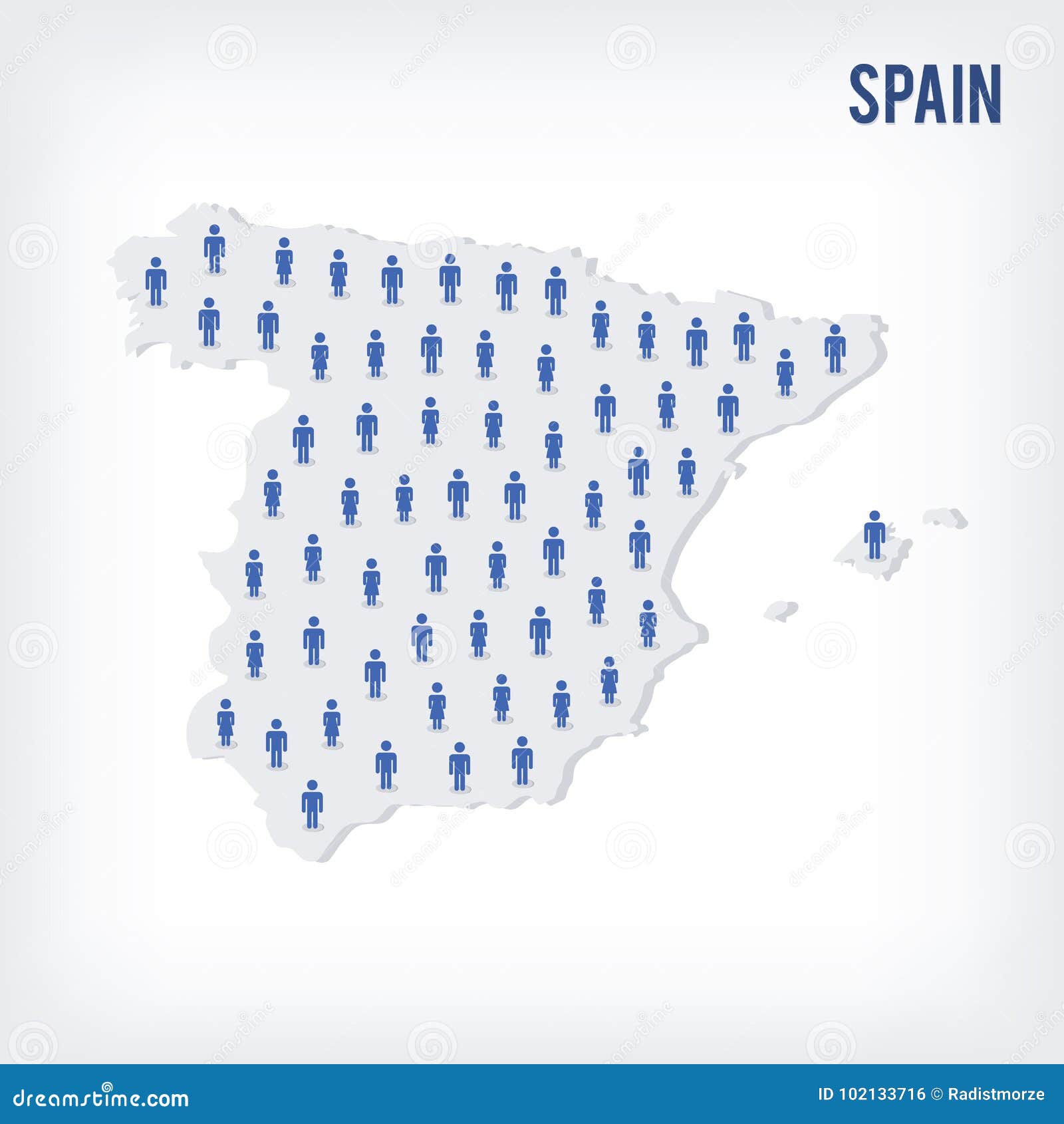 Vector People Map of Spain . the Concept of Population Stock Vector ...