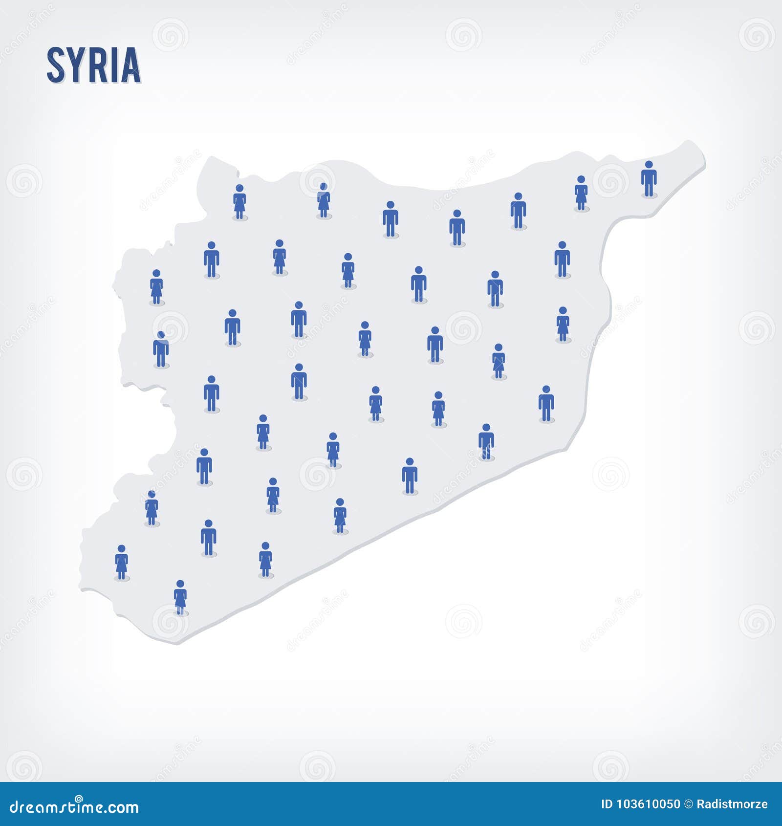Vector People Map of Syria . the Concept of Population Stock ...