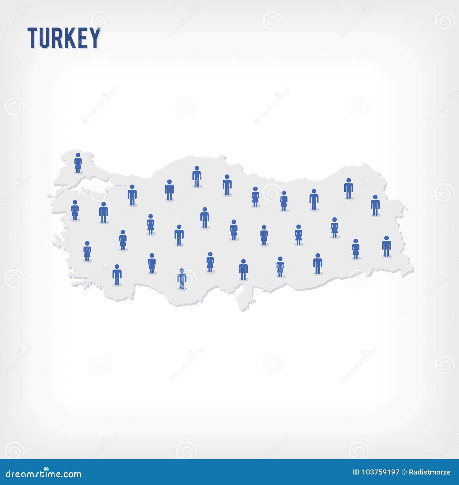Vector People Map of Turkey . the Concept of Population Stock ...