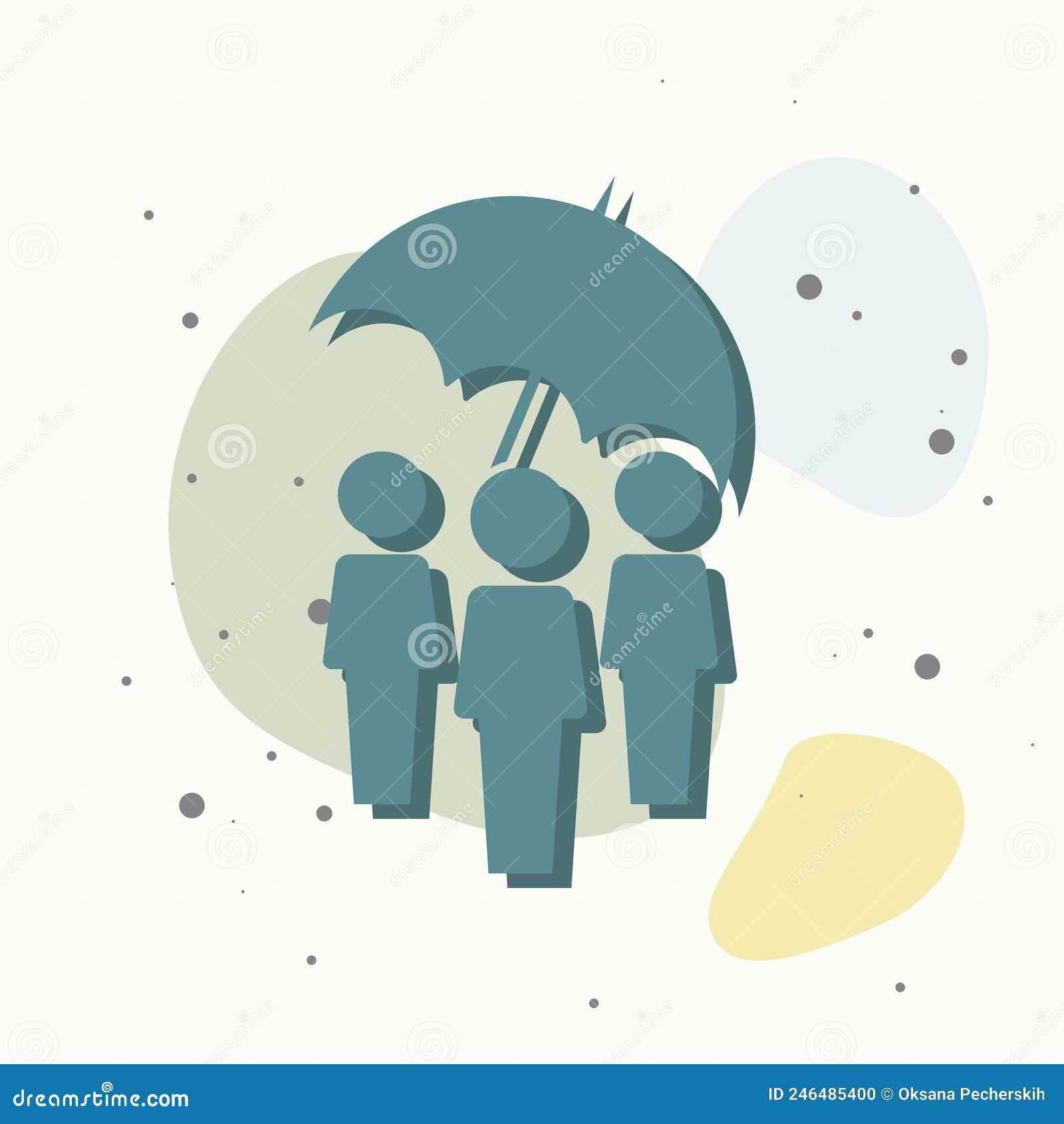 Vector People Protection Icon. Security Symbol on Multicolored ...