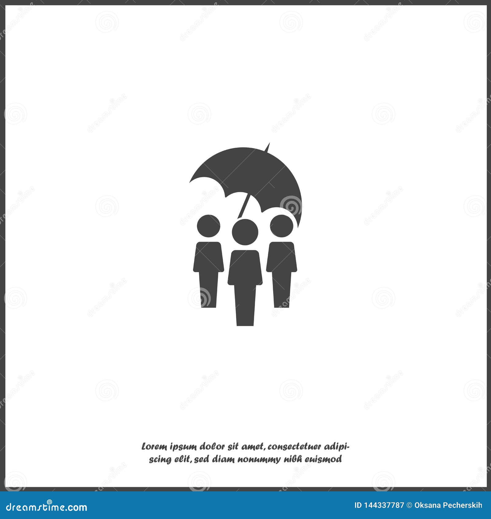 Vector People Protection Icon. Security Symbol on White Isolated ...