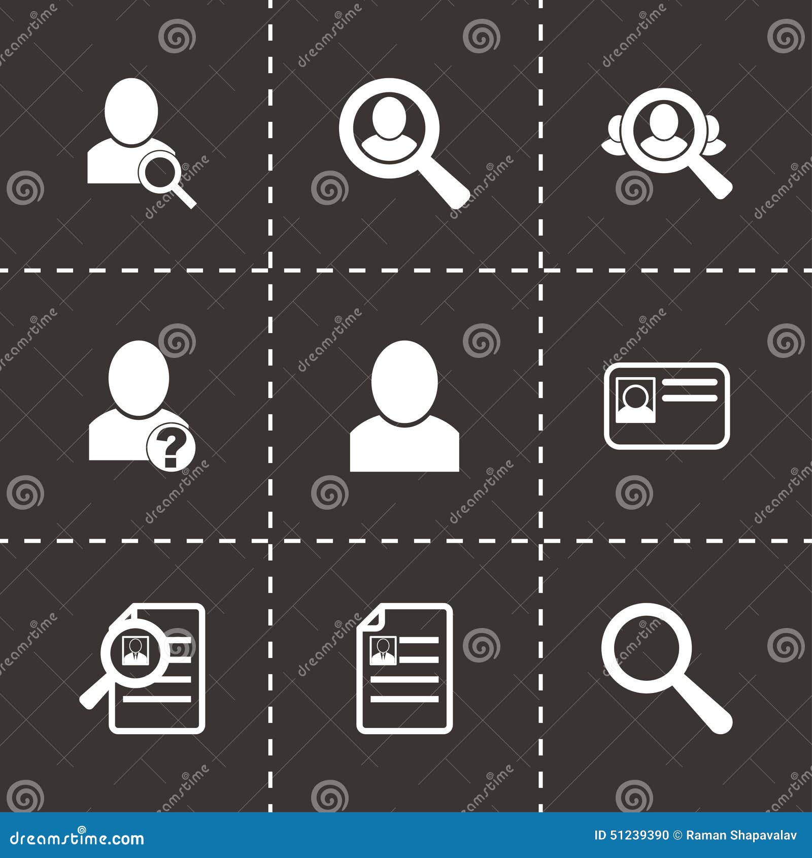Vector People Search Icon Set Stock Vector - Illustration of ...