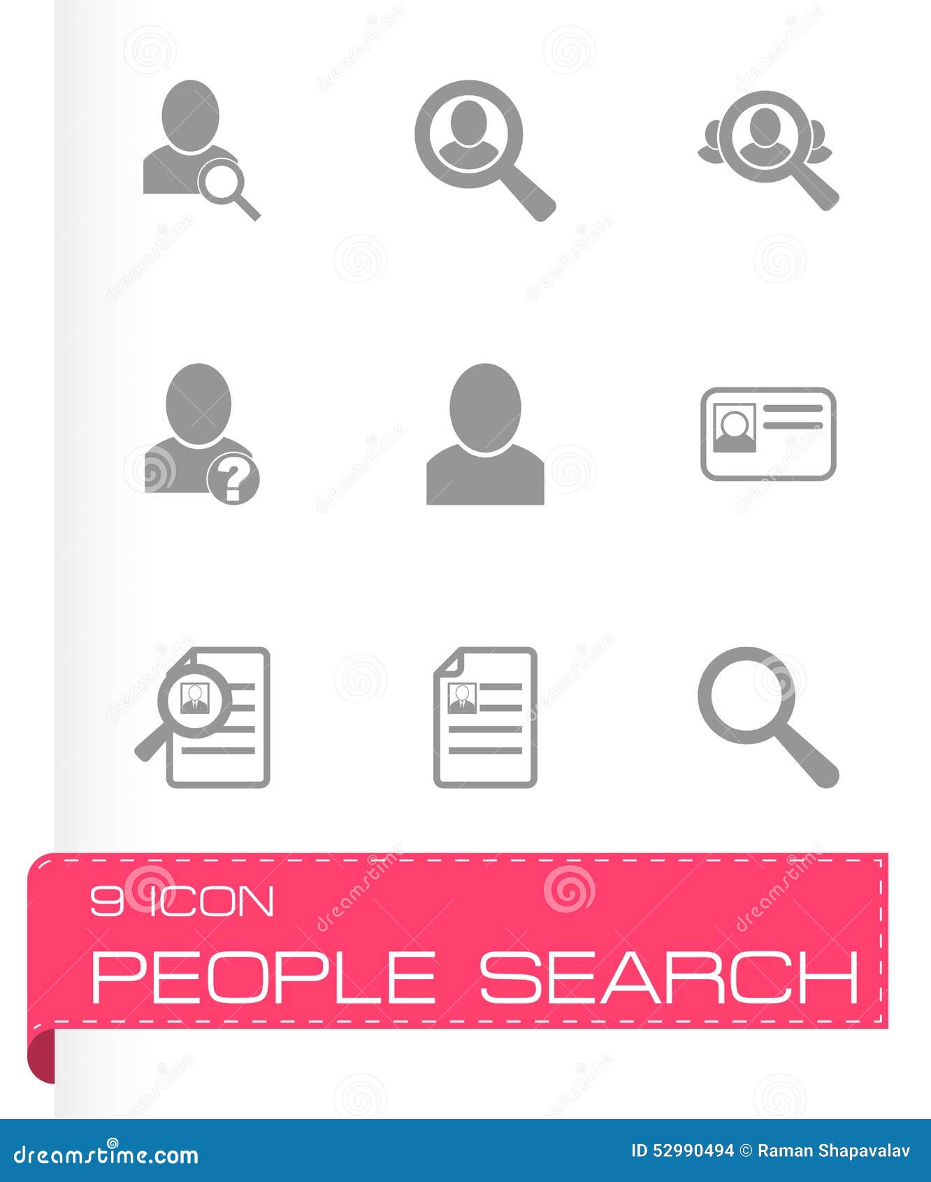 Vector People Search Icon Set Stock Vector - Illustration of graphic ...