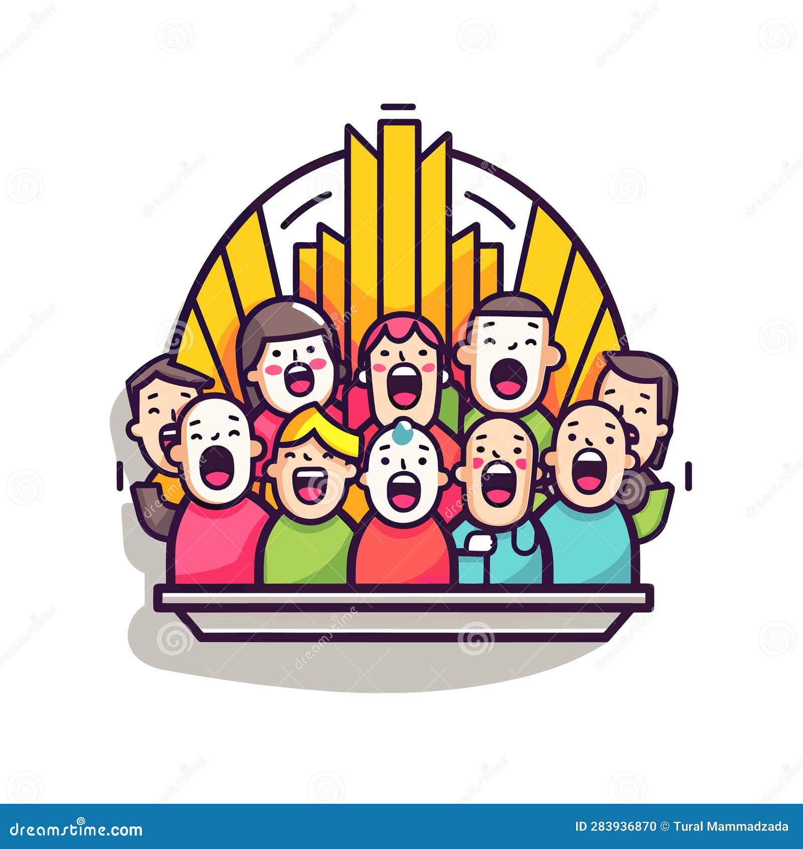 Vector of People Singing Together in Harmony Stock Vector ...