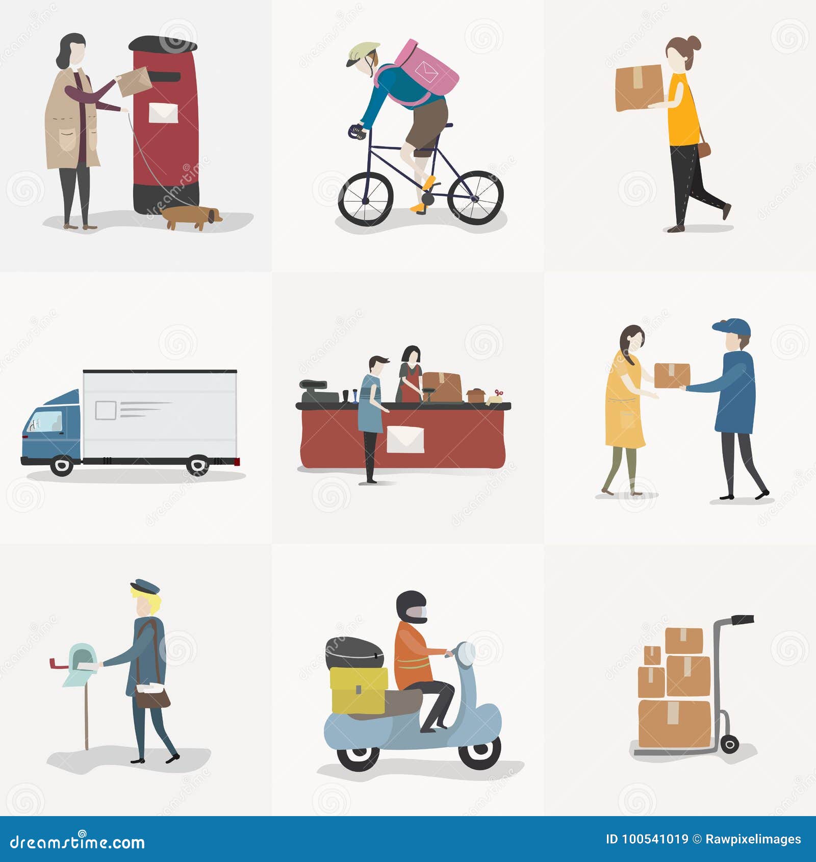Vector of People Working on Different Task Stock Vector - Illustration ...