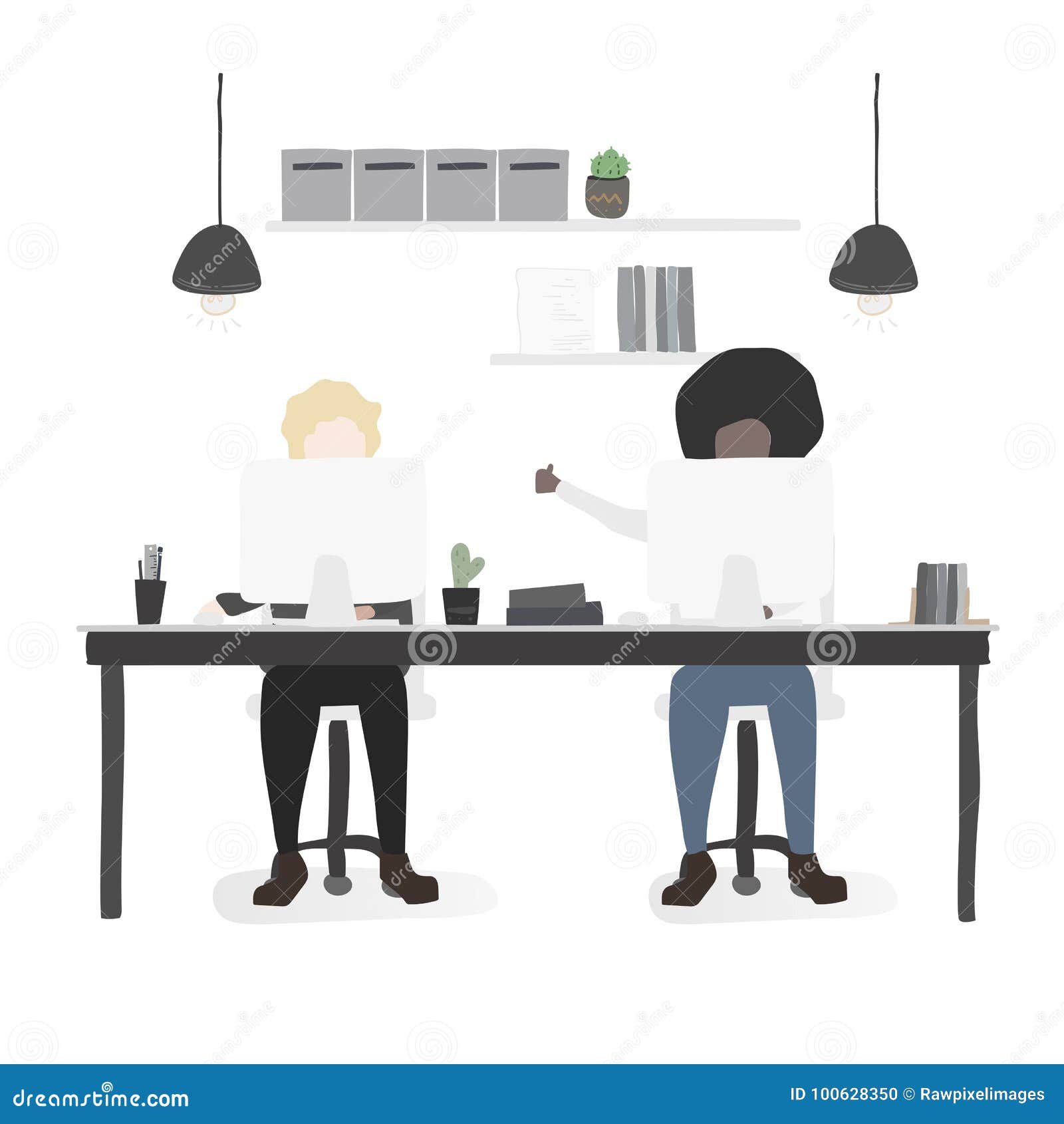 Vector of People Working in Office Stock Vector - Illustration of ...