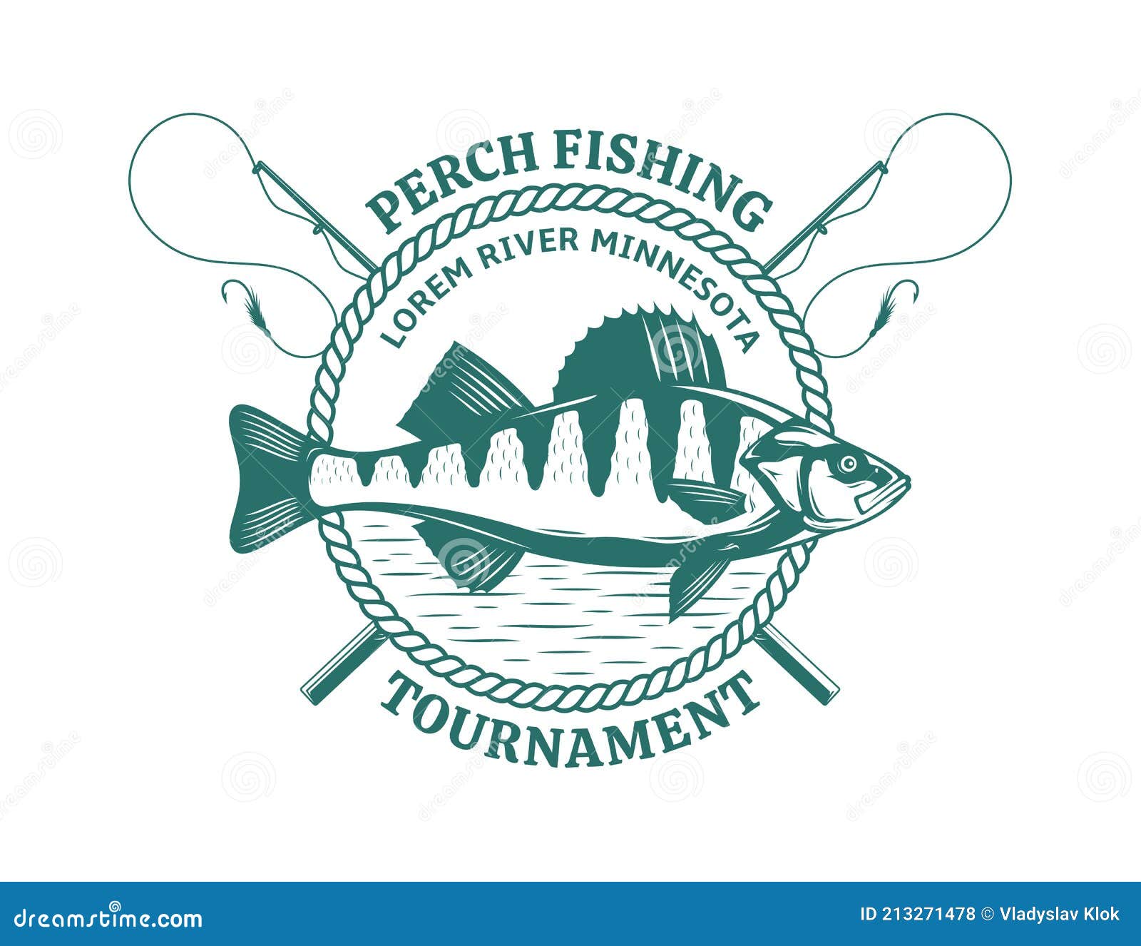 Vector perch fishing badge stock vector. Illustration of leisure ...