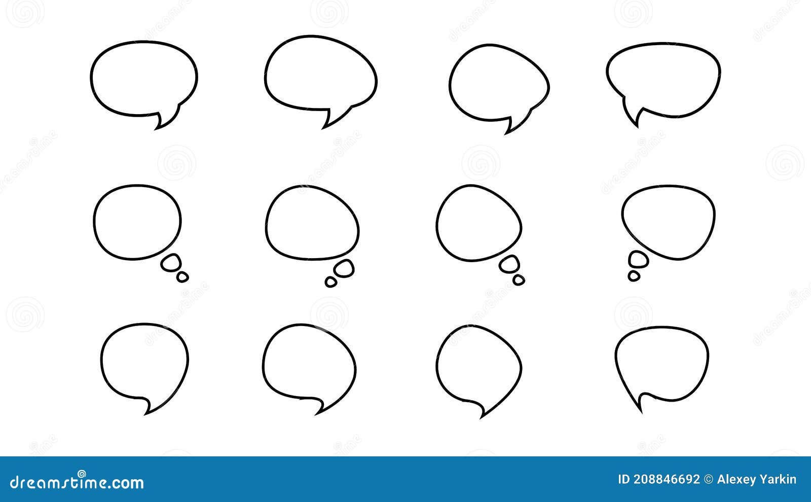 Vector Perfect Speech Bubbles with Editable Strokes. Blank Isolated ...