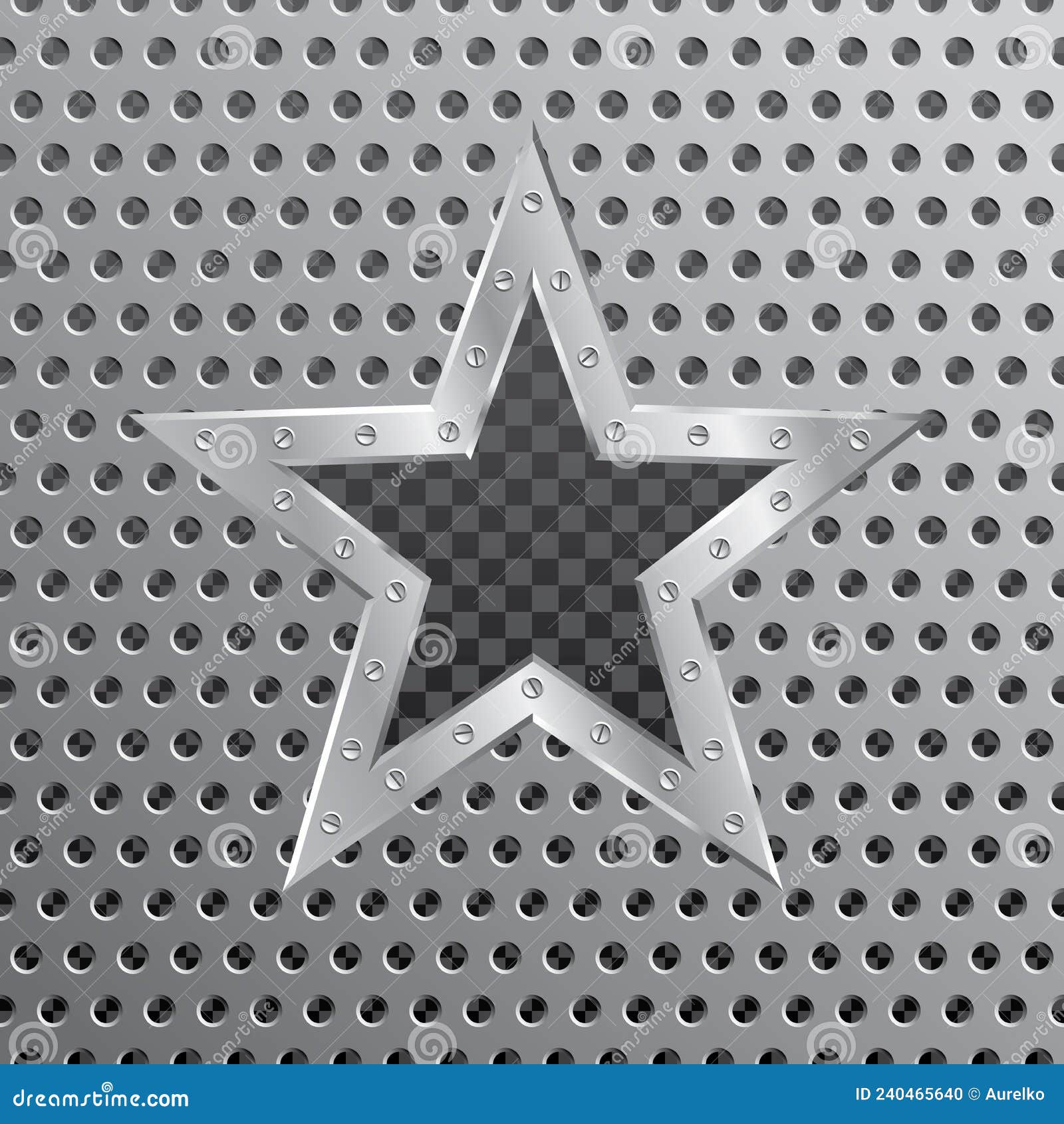 Steel star perforated stock vector. Illustration of grid - 240465640